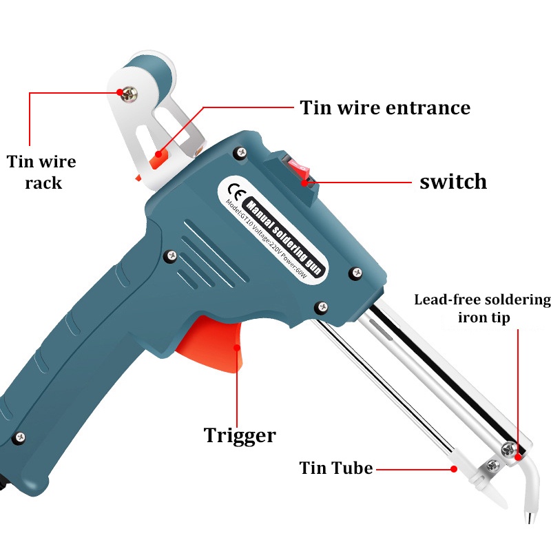 5 in1 Welding Automatic Feed Soldering Iron Gun Electric Temperature ...