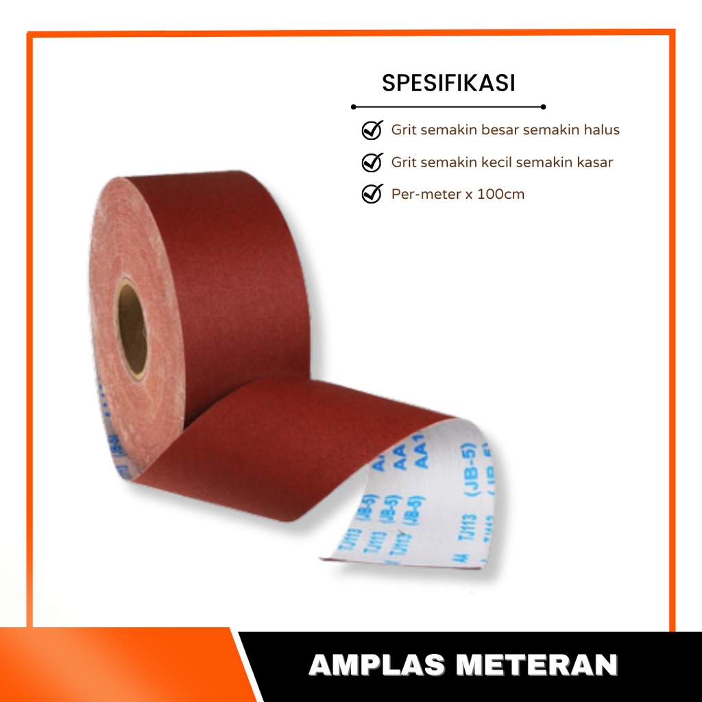 MESIN KAYU Sandpaper Roll Meter Grit 60-80-100-120-150-240-400 Scrub ...
