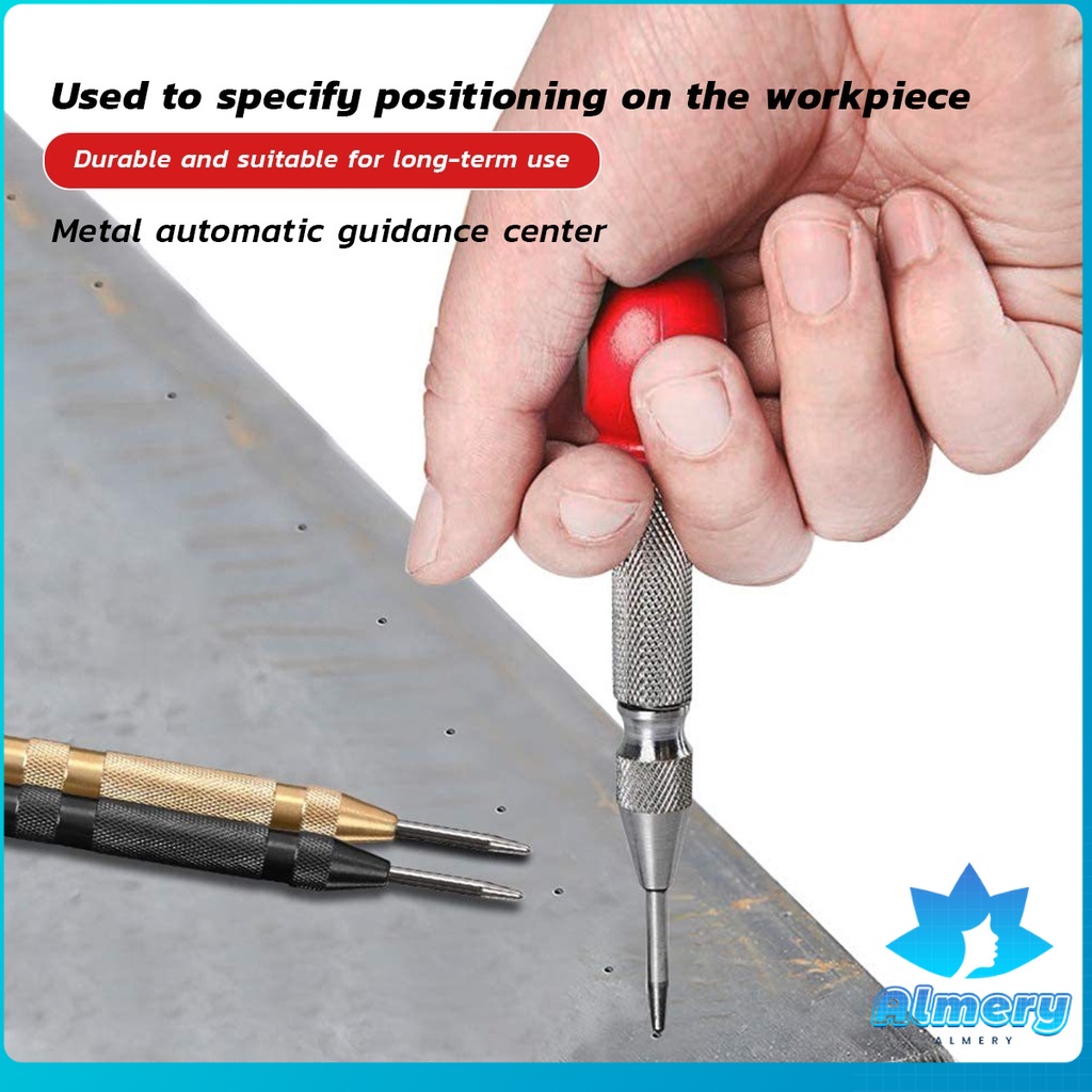 Automatic Center Punch Adjustable Spring-Loaded Tool Anti-Slip Knurled ...