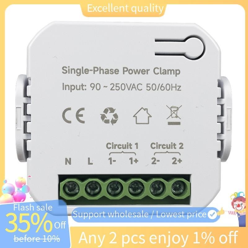 Tuya Smart WiFi Energy Meter with 2XCurrent Transformer Clamp 90- 250V ...