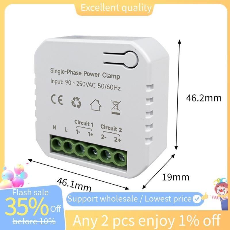 Tuya Smart WiFi Energy Meter with 2XCurrent Transformer Clamp 90- 250V ...