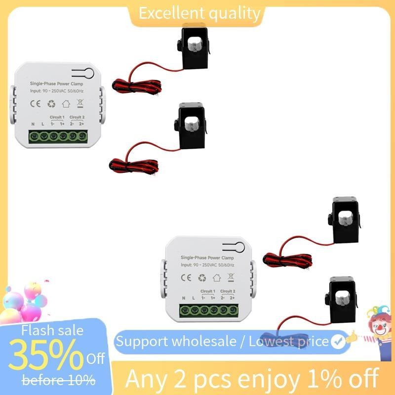 Tuya Smart WiFi Energy Meter with 2XCurrent Transformer Clamp 90- 250V ...
