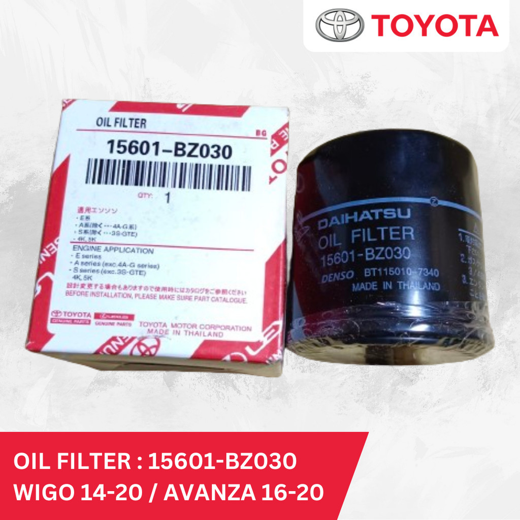 Toyota Genuine Oil Filter (15601-BZ030) Toyota Avanza, Rush, Wigo ...