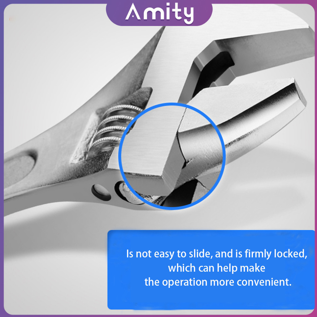Amity Adjustable Wrench Secure Adjustable Jaw/Rust Resistant Finish ...