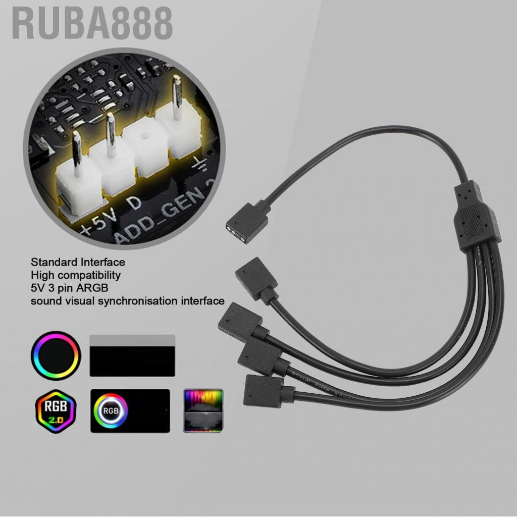 Ruba888 ARGB Splitter Cable Plug and Play RGB Extension 3 Pin for ...