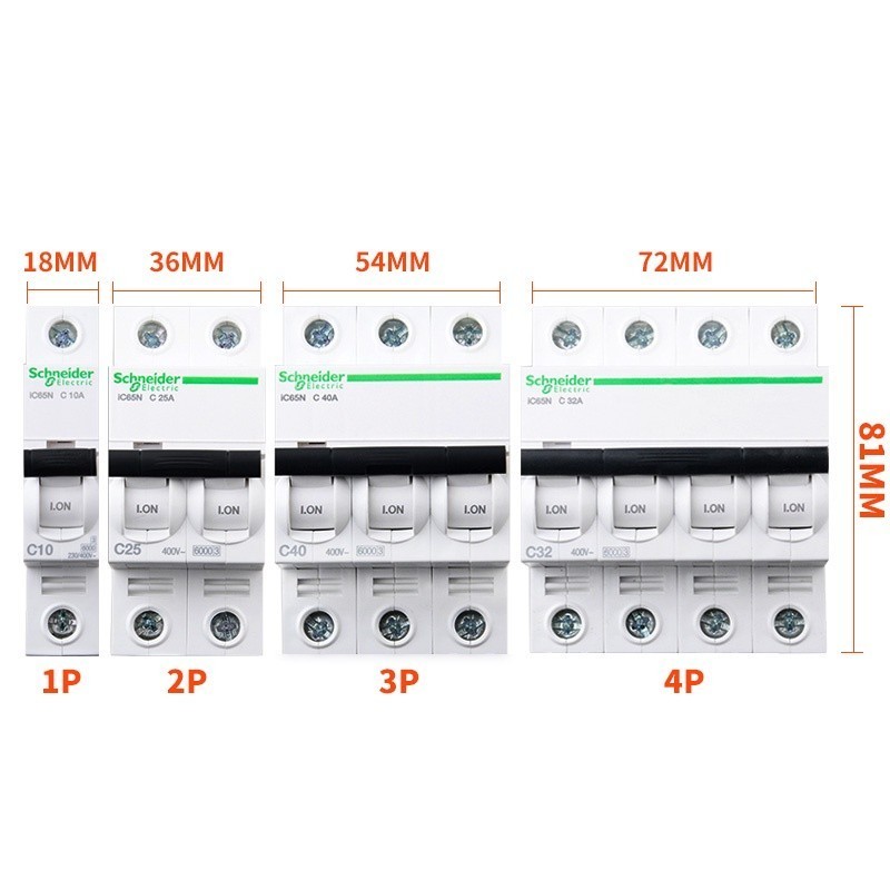 CODSchneider air switch 1p n circuit breaker 10a open 16A household ...