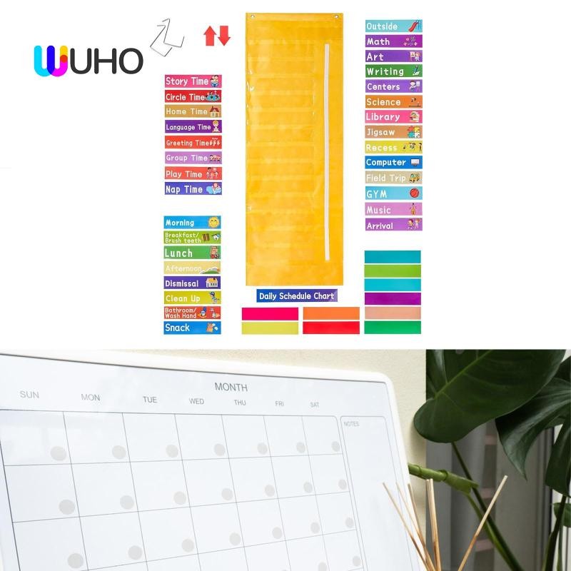 [WUHO] Daily Schedule Pocket Chart Classroom Chart for Preschool ...