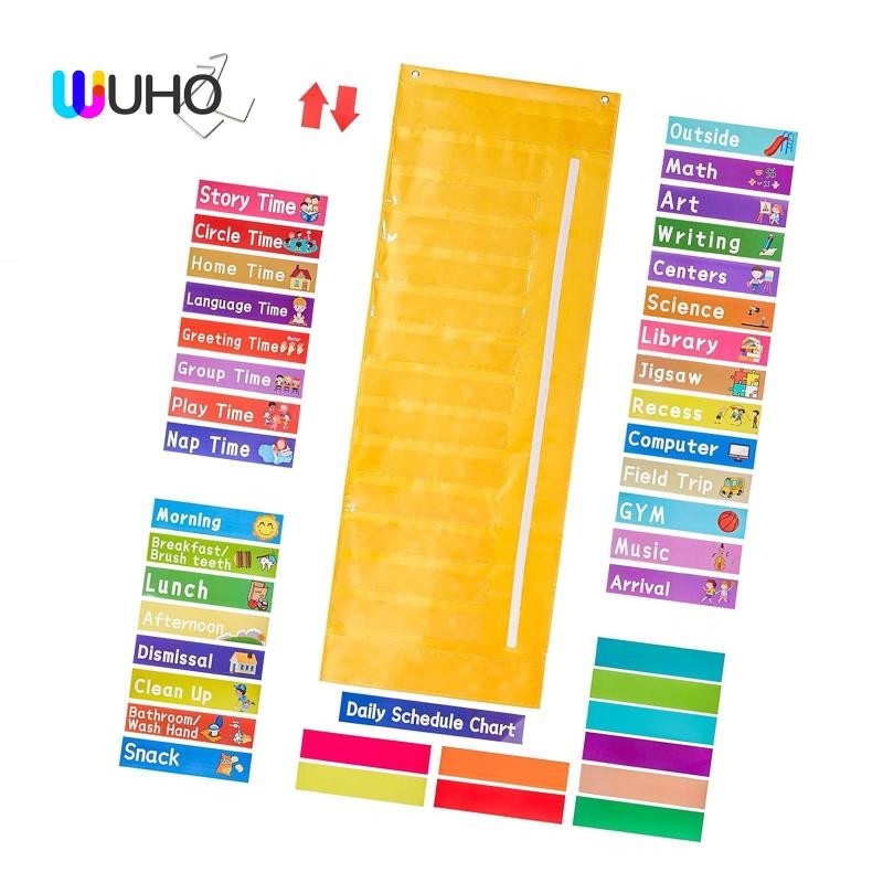[WUHO] Daily Schedule Pocket Chart Classroom Chart for Preschool ...