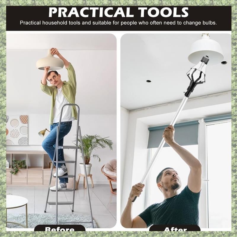 (K T) 3-13FT Assembled Light Bulb Changer for High Ceilings, Light Bulb ...