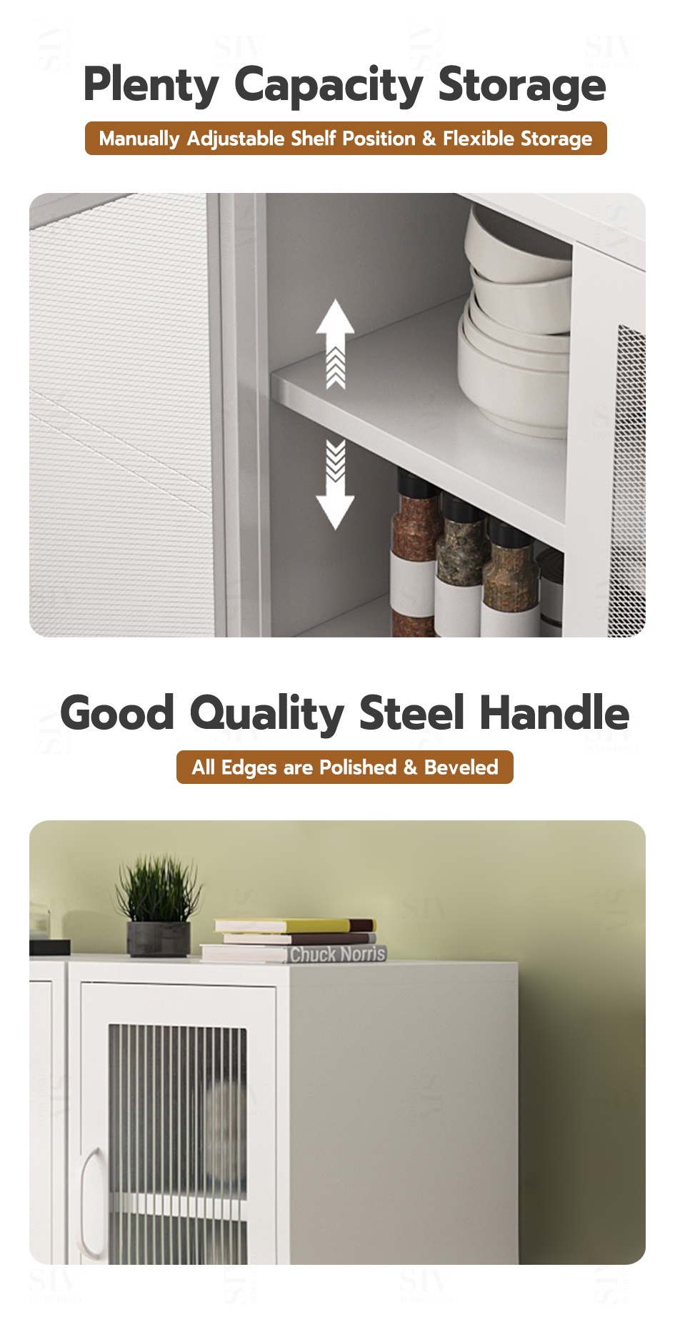 Siv Kitchen Cabinet Furniture Sideboard Rack Storage Shelf Organizer ...