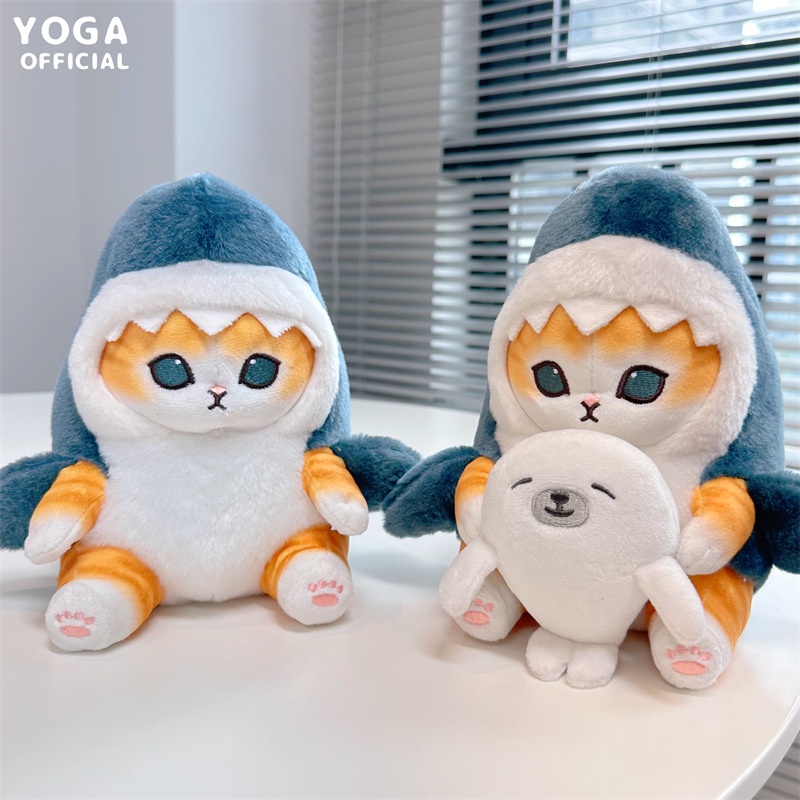 33cm Shark Cat Fried Shrimp Cat Plush Mofusand Anime Hobby Tempura ...
