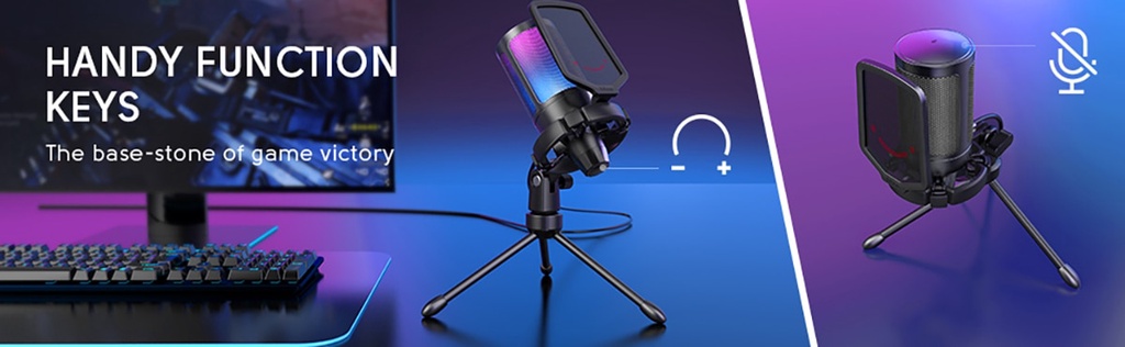 FIFINE A6V Ampligame A6V RGB USB Microphone Gaming Microphone and ...