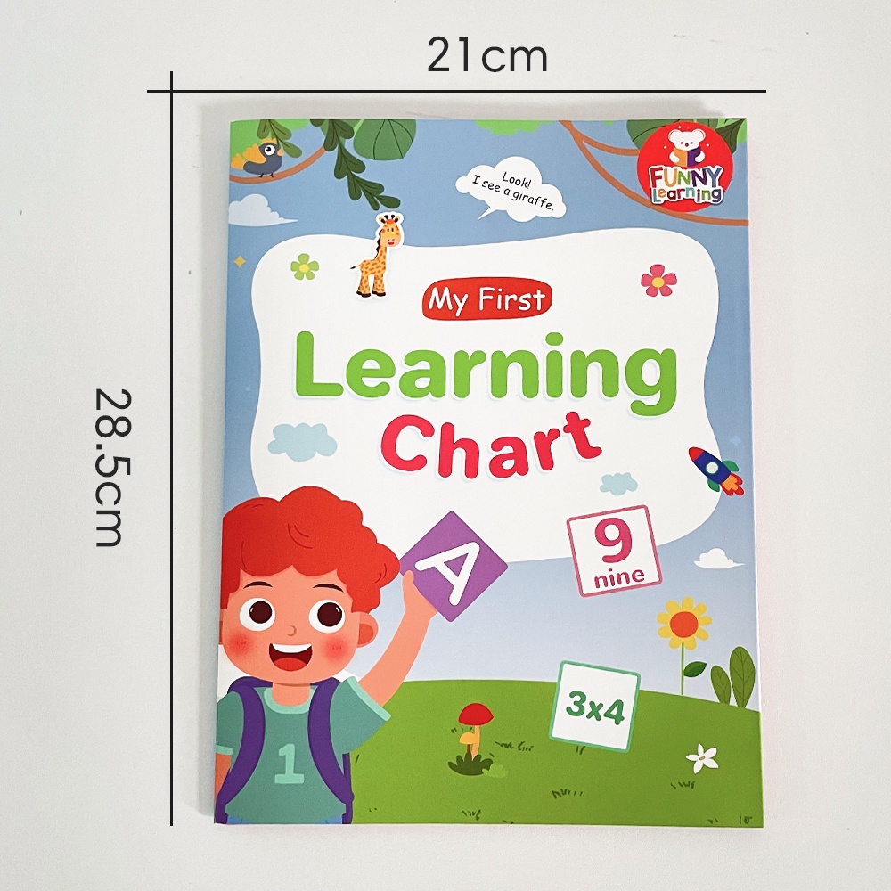 My First Learning Chart and Phonics Chart Set English Words Learning Poster Flashcards Worksheet ...
