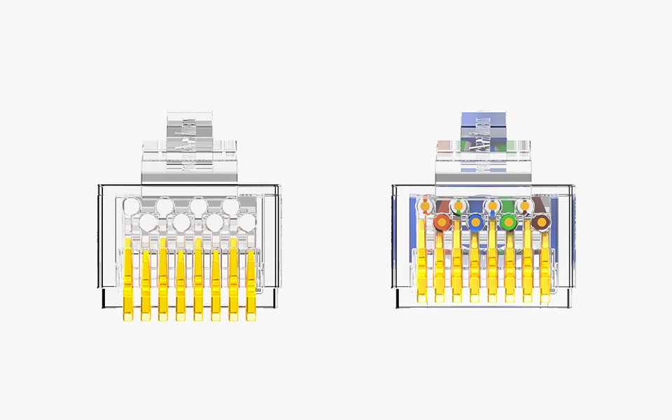 AMPCOM CAT6 RJ45 Connectors, 30μ/50μ RJ45 Modular Plug Connector UTP ...