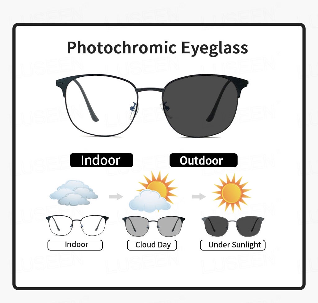 Luseen Eyewear Anti Radiation Photochromic Eyeglass Computer Anti Rad