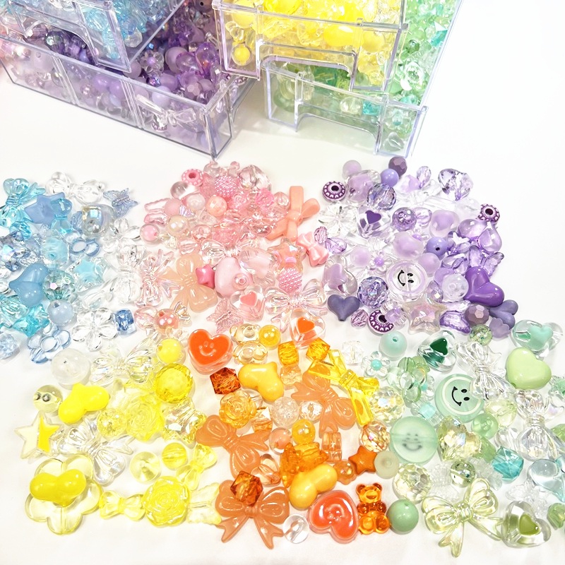 50g Mixing Style Spring Color Acrylic Beads for Bracelet Making DIY ...