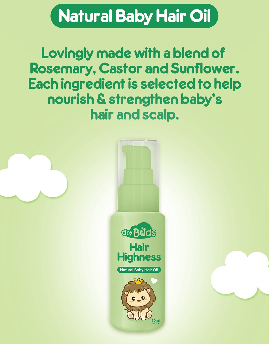 Tiny Buds Hair Highness Natural Baby Hair Oil 50ml | Shopee Philippines