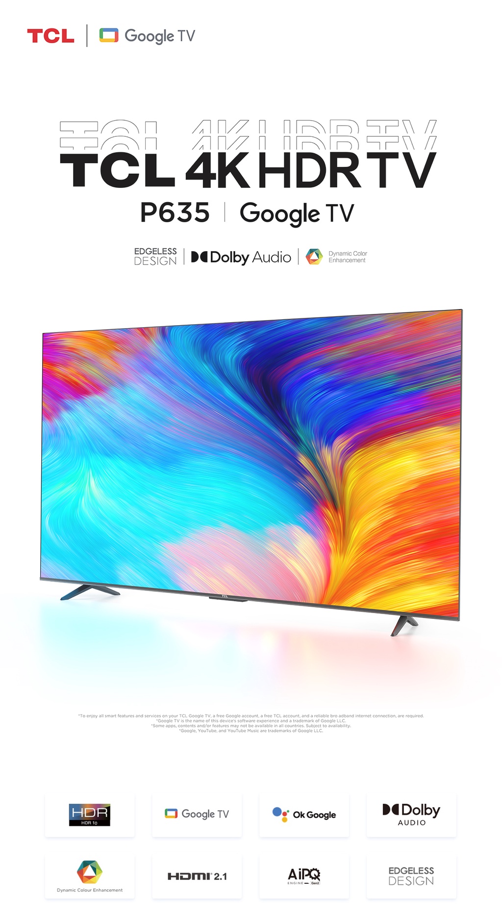 TCL 55" 4K Smart Android TV - 55P635 (HDR, Netflix, YouTube, Google ...