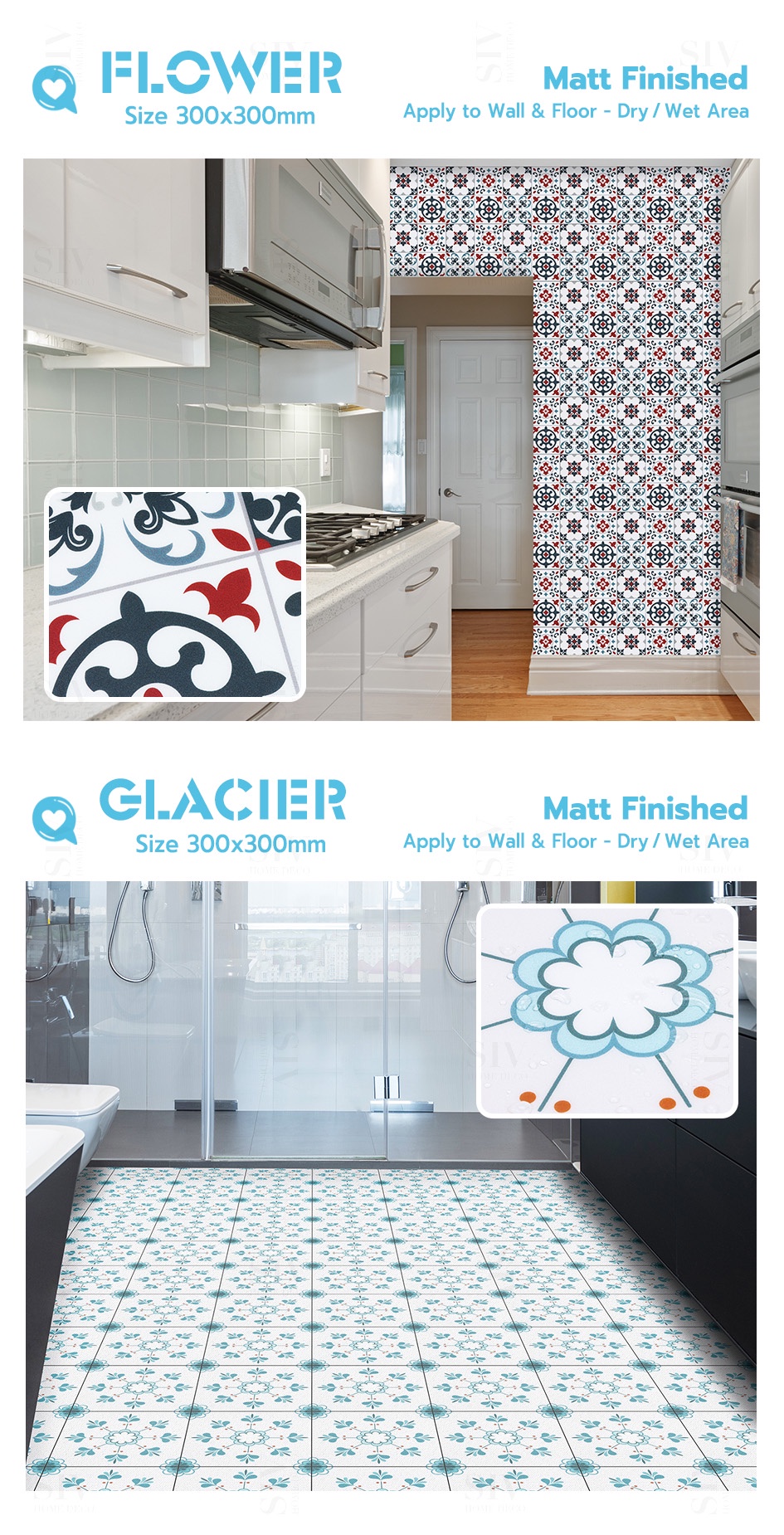 Siv Kitchen Wallpaper 3D Backsplash Subway Tiles Sticker Bathroom Self ...