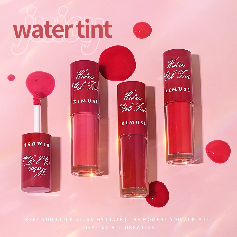 KIMUSE Water Tint Set Lip Gloss Gel Tint Long-lasting & Waterproof 3 ...