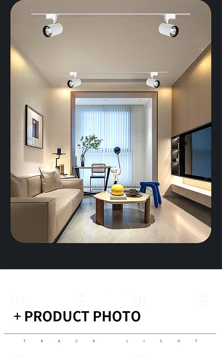 Siv 20W Track Light Set 4 Tracking Lights + 1 Track Spotlight Rail Led ...