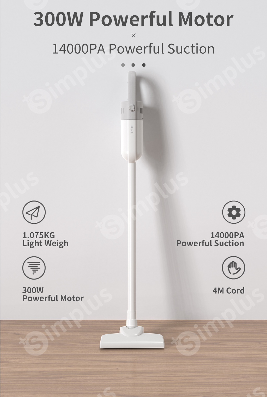 Simplus Vacuum Cleaner 3 in 1 Handheld 1 KG Ultra Light 14000pa Strong ...