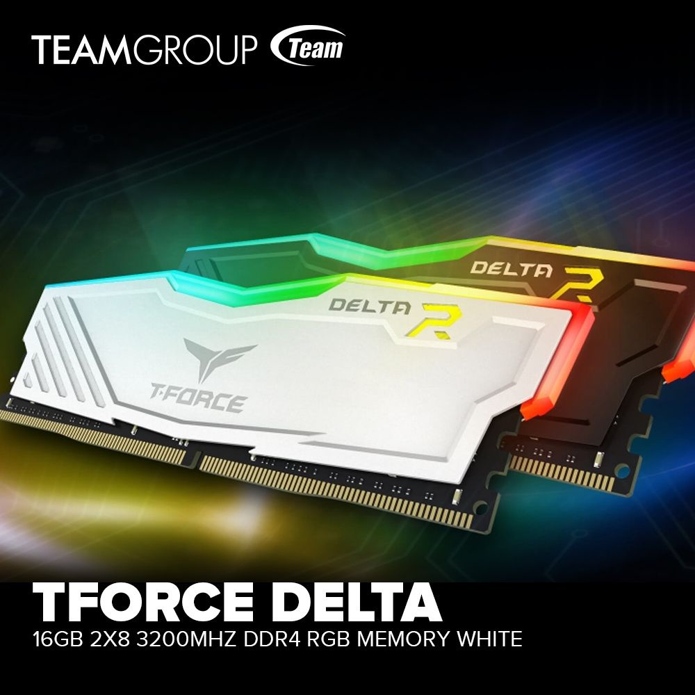 Team Elite T-Force Delta 16GB 2x8 3200Mhz Memory White T-FORCE BLITZ ...