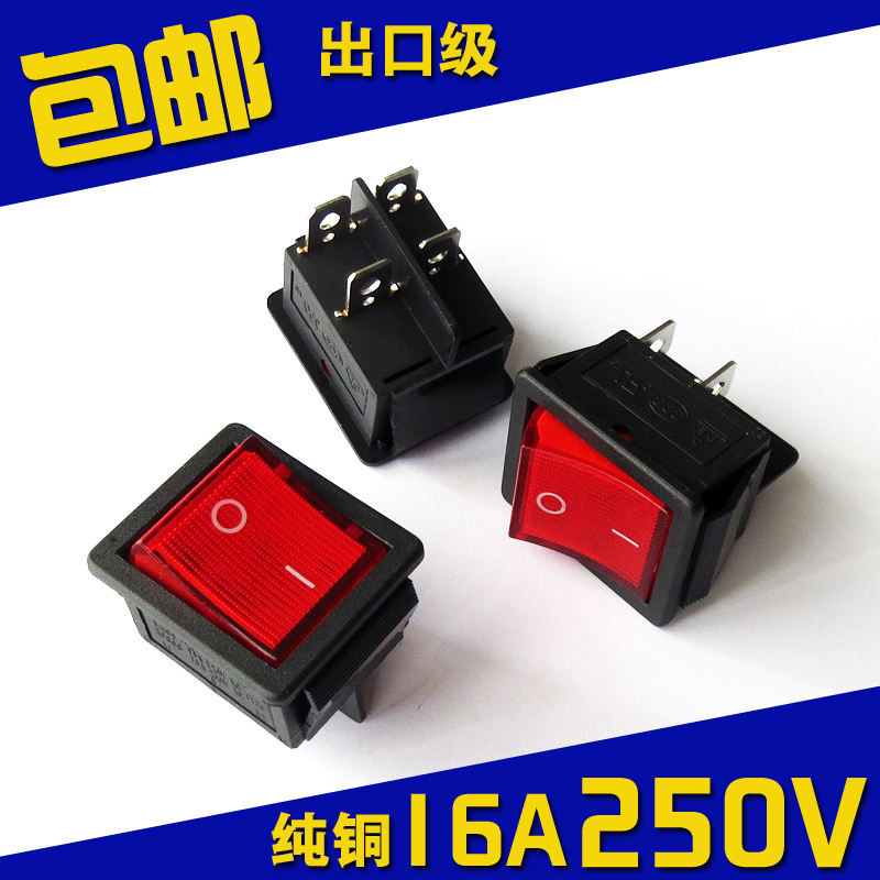 Rocker Switch Switch Red with Rocker Switch 2 Gears KCD2 Push Button ...