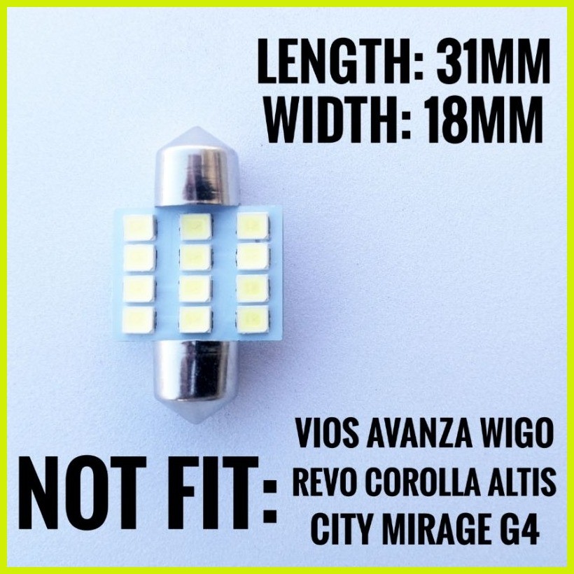 LED 31mm Festoon Dome Interior Ceiling Light Toyota Innova Fortuner ...