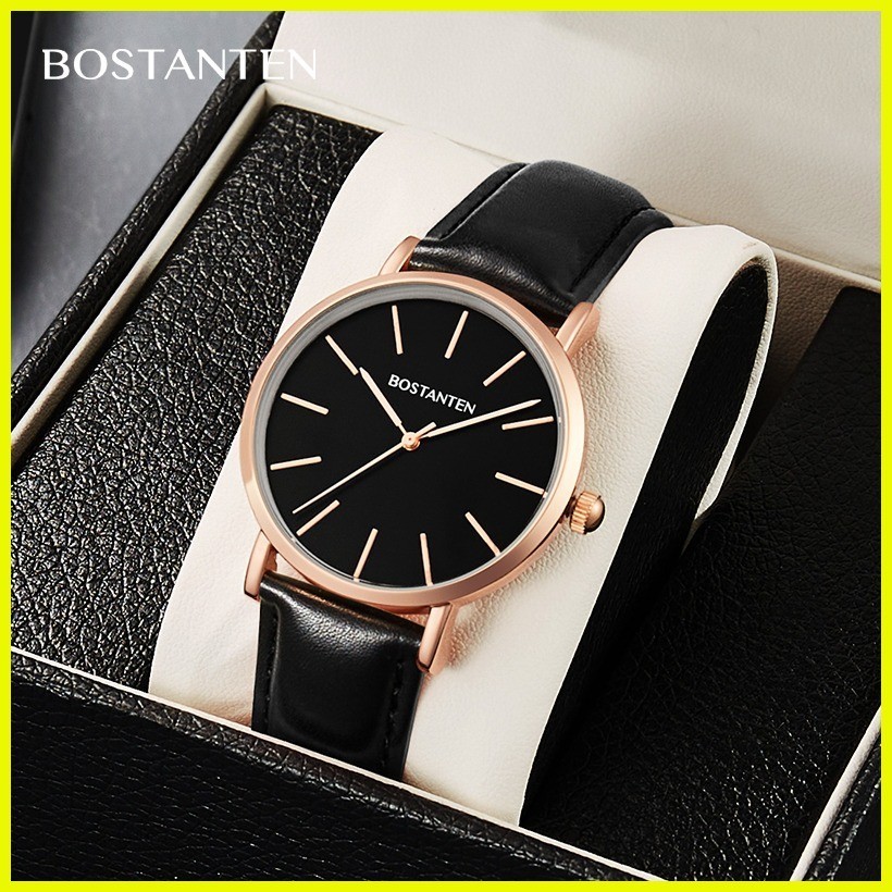 Bostanten Watch For Men Dial Classic Quartz Leather 40mm Fixman Tools