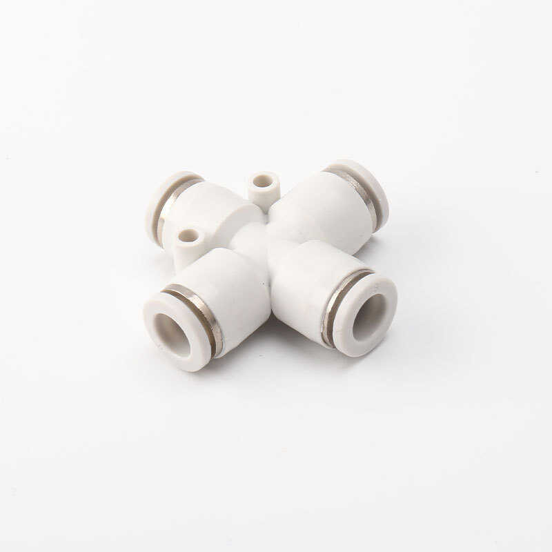 Straight plastic quick plug joint PZA cross four air vent dynamic pipe joint pneumatic componen ...