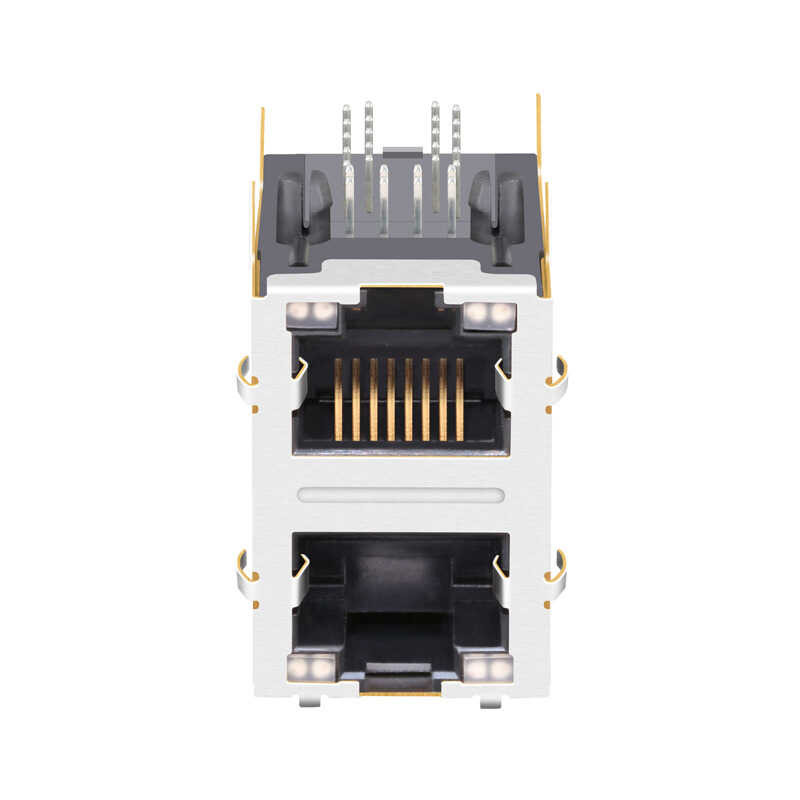 2X1 100Mbps RJ45 network connector with elastic shielding RJ45 socket ...