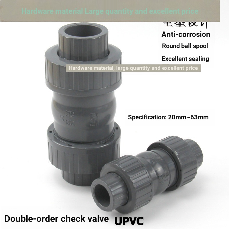 UPVC Dual Order Check Valve Live Connect PVC Plastic Ball Type MS ...