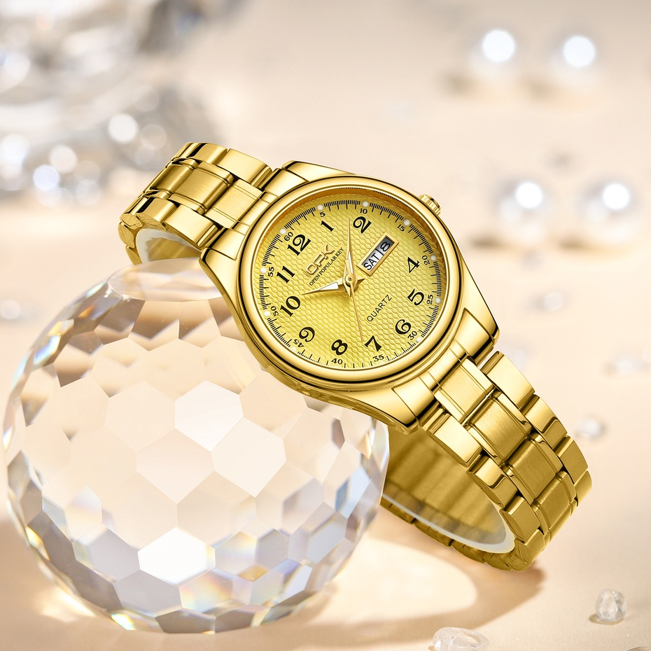 OPK Watch For Woman Waterproof Original Relo Women Stainless Steel Gold ...
