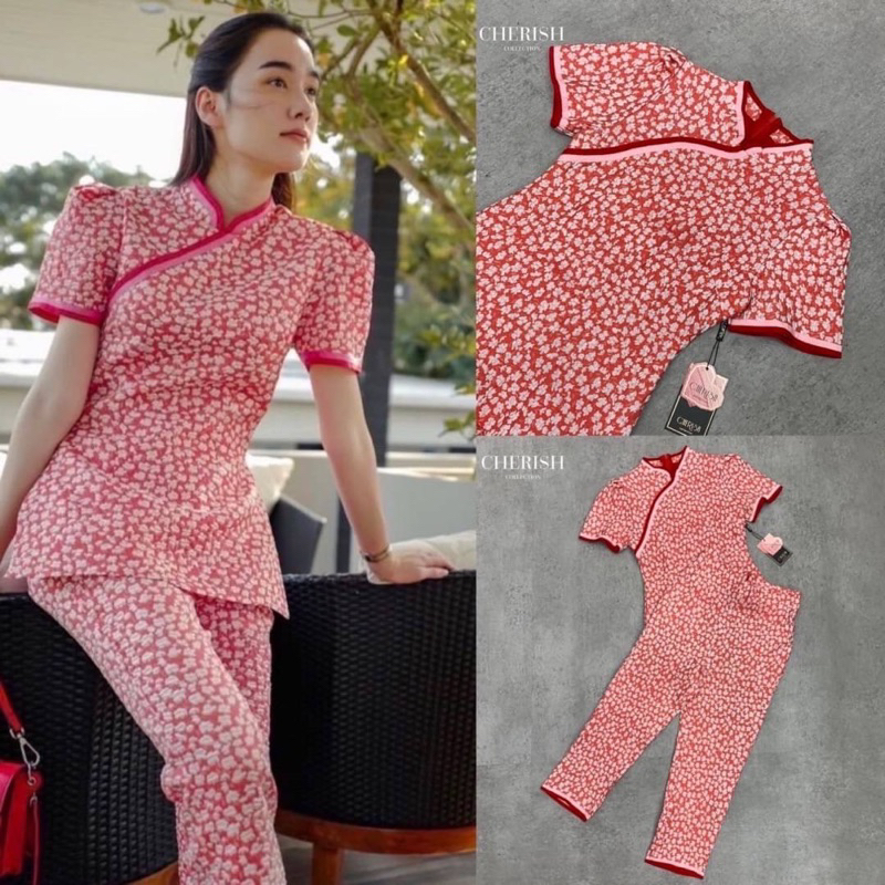 cherish Label Beautiful Cheongsam Set Chinese New Year Short Sleeve ...