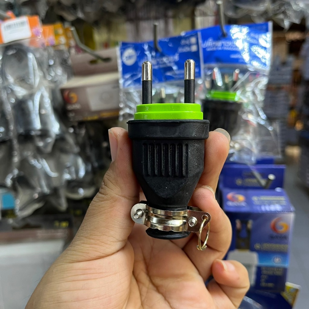 Round 2-Pin Male Plug Solid Brass Pin 16A 250V - UniTop