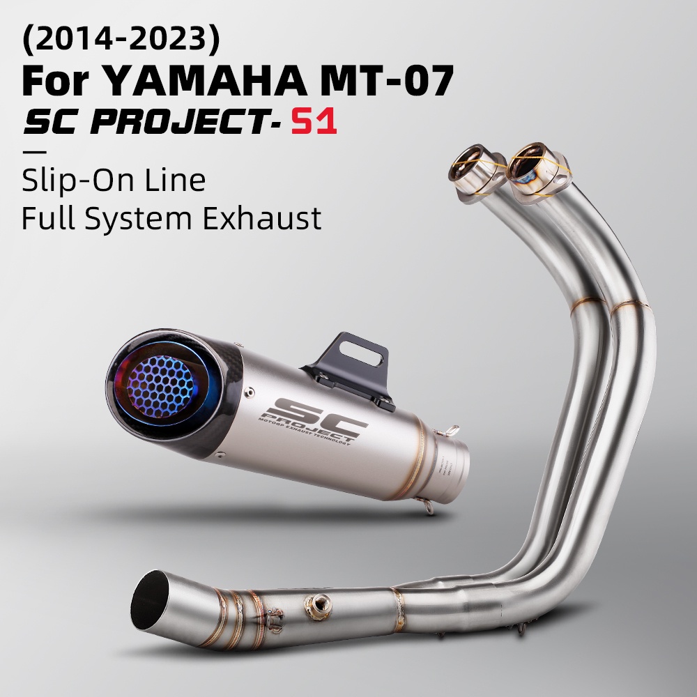 SC Project S1 For Yamaha mt07 xsr700 full system exhaust carbon tip ...