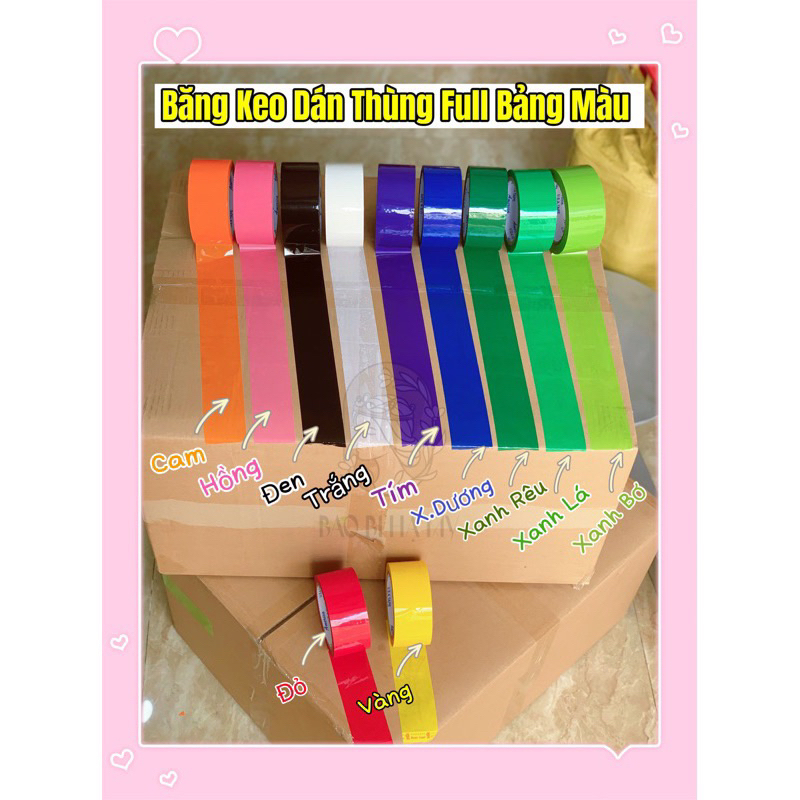 [1 Roll] Carton Tape Full Feng Shui Color Palette (Brand Logo Printed ...