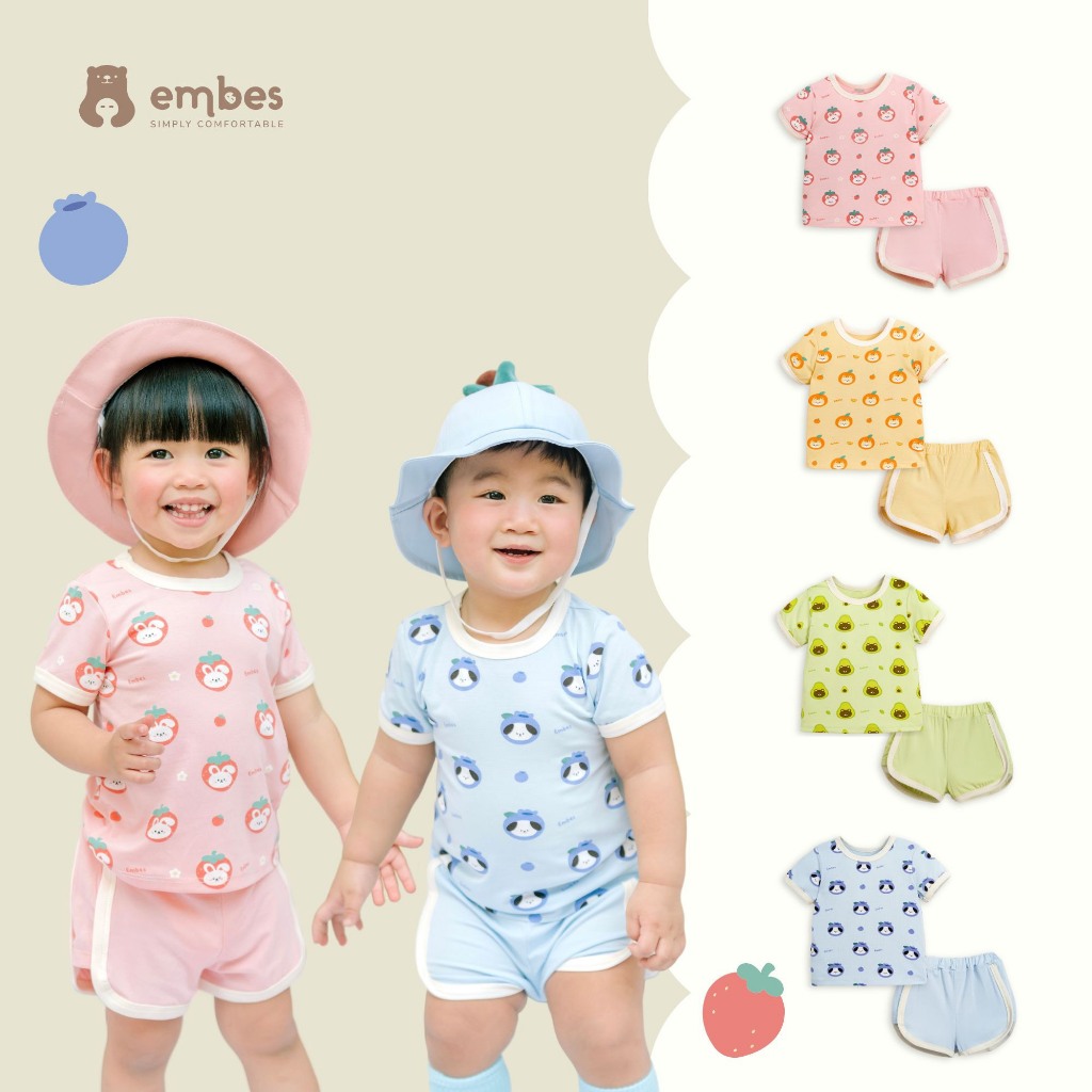 Embes short sleeve children's clothing set made of soft cotton from 6 ...