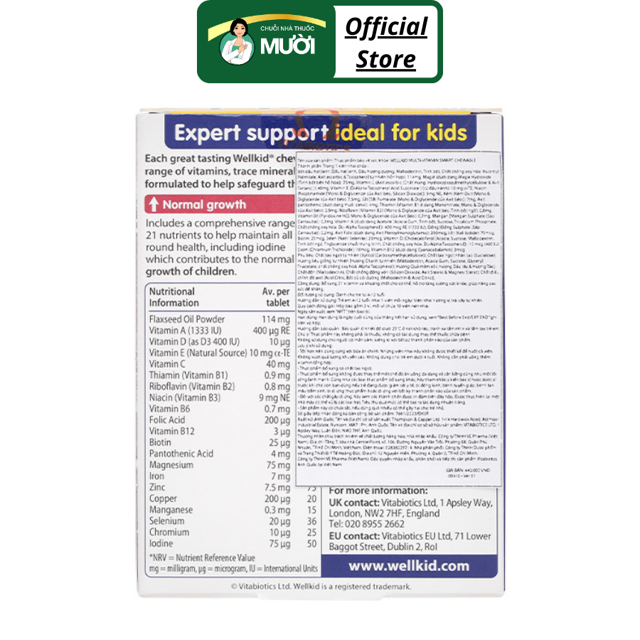 Vitabiotics Wellkid Multi-Vitamin chewable tablets improve health and ...