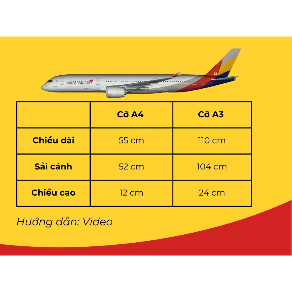 Commercial AIRBUS A350-900 Asiana Airlines Paper Model - Manila Store