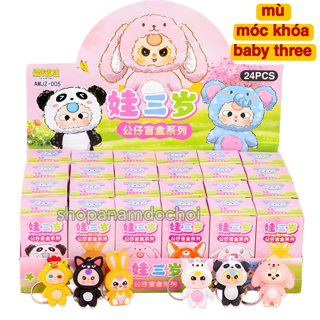 Tray of 24 blindbox baby three boxes, beautiful baby three keychain ...